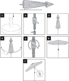 Zahradní slunečník 230 cm, krémový SPRINGOS PALMA GU0039