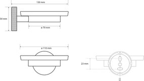 Sapho Sapho, LARISSA mýdlenka, mléčné sklo, chrom, WS002