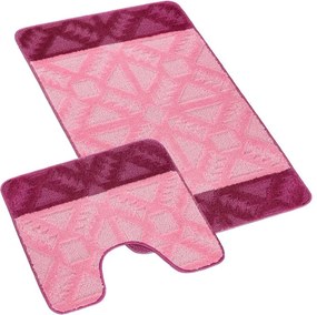 Bellatex SADA BANY 60x100 + 60x50 cm - s výkrojem Růžová 60x100 cm, 60x50 cm (SADA)