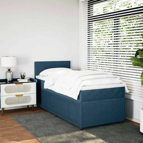 Box spring postel s matrací modrá 80 x 200 cm samet 3289894