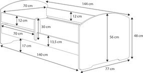 ADRK Furniture Postel s matrací a zábranou PEPE 140x70
