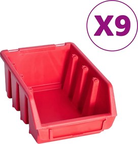 103dílný set skladovacích zásobníků nástěnné díly červenočerný 150813