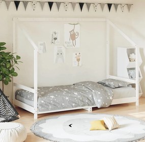 vidaXL Dětská postel 90 x 200 cm masivní borové dřevo [835705] Barva: Bílá