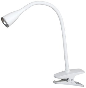 RABALUX Stolní LED lampa s klipem JEFF, 4,5W, teplá bílá, bílá 004196