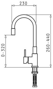 Pyramis 90919638 - Dřezová baterie s flexibilním ramínkem FLESSI černá