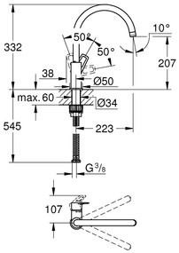 GROHE Start Loop - Páková dřezová baterie, chrom 31374001