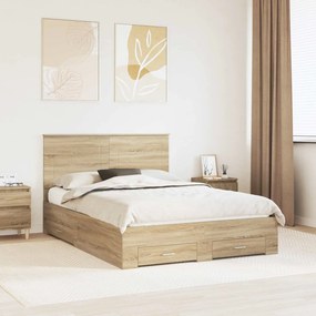 Rám postele s čelo Sonoma dub 150 x 200 cm Kompozitní dřevo 3409635