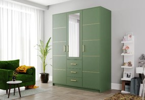 STO Šatní skříň BALI II D3 147 cm Barva: Zelená