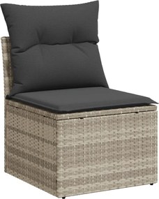 8dílná zahradní sedací souprava a podušky světle šedá polyratan 3266412