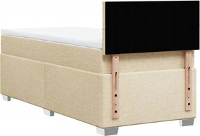 Box spring postel s matrací krémová 100 x 200 cm textil 3285804