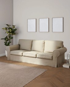 Potah na pohovku IKEA Ektorp 3-místná, rozkládací STARÝ MODEL PIXBO barva béžová látka pletený vzor