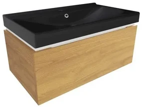 Koupelnová skříňka s umyvadlem SAT Feel 80x30x46 cm dub medový mat SATFEEL80DMU1MB
