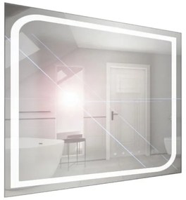Comodo Zrcadlo závěsné s pískovaným motivem a LED osvětlením Nikoletta LED 6 Typ: bez vypínače, Rozměry (cm): 80x65 - (Nikoletta LED 6/80)