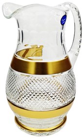 Broušený skleněný džbán na vodu se zlatem 1 500 ml
