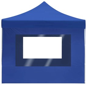 Profesionální skládací party stan + stěny hliník 4,5x3 m modrý,  45497