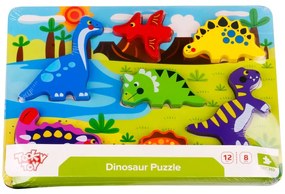 Tooky Toy Dětské dřevěné puzzle zvířátka z pravěku