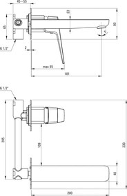 Deante Blur, podomítková umyvadlová baterie, bílá, DEA-BQL_A54L