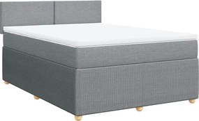 Box spring postel s matrací světle šedá 140 x 200 cm textil 3287472