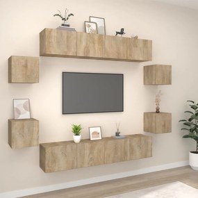 8dílný set TV skříněk dub sonoma kompozitní dřevo 3114216