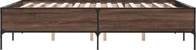 Rám postele hnědý dub 135 x 190 cm kompozitní dřevo a kov 3279816