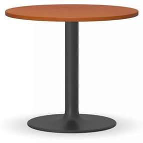 Konferenční stolek ZEUS II, průměr 600 mm, černá podnož, deska třešeň