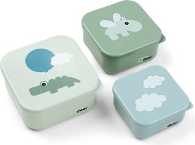Nádoby na svačinu Happy Clouds modro-zelené 3 ks