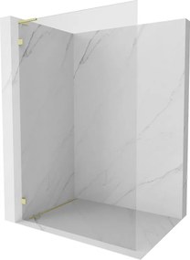 Mexen Lunar L sprchová stěna levá 90 x 200 cm, 8mm čiré sklo, zlatá matná, 830L-090-000-55-00-L
