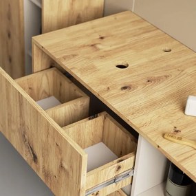 Skříňka pod umyvadlo VAMI W90 2SZ dub artisan / krémová
