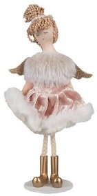 Dekorativní figurka anděl v růžových šatičkách - 9*3*18 cm