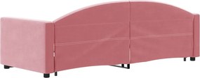 Válenda s přistýlkou růžová 80 x 200 cm samet 3197297