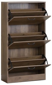 Botník s přihrádkami G1016 ELM, jilmové dřevo, 3 patra