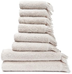 Sada 6 krémových ručníků a 2 osušek ze 100% bavlny Bonami Selection