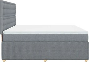 Box spring postel s matrací světle šedá 180 x 200 cm textil 3294449