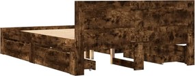 Rám postele s čelem kouřový dub 120 x 200 cm kompozitní dřevo 3295573