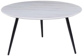 Konferenční stolek s mramorovým efektem bílý/černý EFFIE Beliani