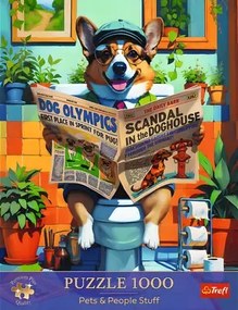 TREFL Puzzle Premium Plus Pets  People Stuff: Corgi na záchodě / 1000