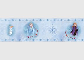 Dětská samolepící bordura na zeď Disney Ledové království Sněhové vločky | 5 m x 13.8 cm | DWBD8109