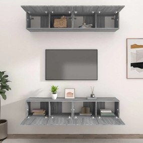 TV skříňky 4 ks šedé sonoma 80 x 30 x 30 cm kompozitní dřevo 3114188
