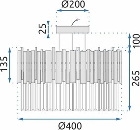 Toolight Rea, Křišťálové stropní svítidlo APP1480-1C Chrom, OSW-05060