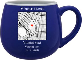 Personalizovaný keramický buclatý hrneček s mapou