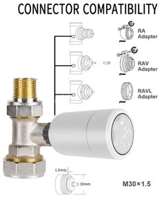 Immax NEO 07732L - Termostatická hlavice 2xAA/3V Tuya