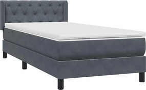 Box spring postel s matrací tmavě šedá 80x220 cm samet 3318388