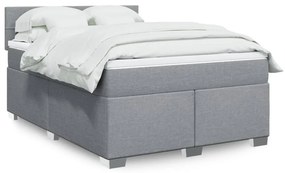 Box spring postel s matrací světle šedá 160 x 200 cm textil 3285939