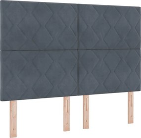 Postel s boxspringem s čelo Tmavě šedá 200 x 160 cm samet 3340989