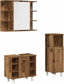 3dílná koupelnová sestava old wood kompozitní dřevo 3328567