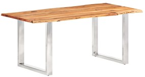 vidaXL Jídelní stůl s živými hranami masivní akáciové dřevo 200/3,8 cm