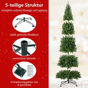 Costway 360 cm Osvětlený umělý vánoční stromek s 2536 PVC větvemi