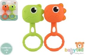 BABYTED Chrastítko Dino 2 ks / Silikon / 13 cm / 0m+