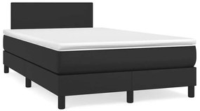 Box spring postel s matrací a LED černá 120 x 190 cm umělá kůže 3270123