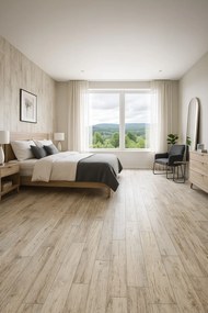 Beaulieu International Group, PVC podlaha - lino Domo 2160, na míru, šíře 4m, bílá, bez podkladu, koupelna